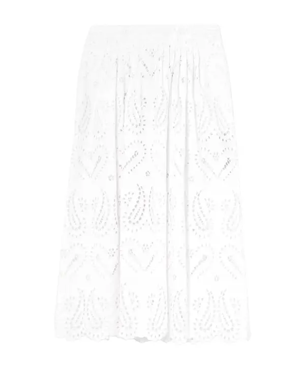 Etro Cotton-blend Poplin Midi Skirt - White