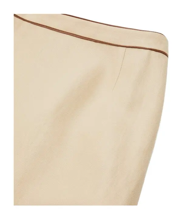 Loro Piana Gioia Skirt With Leather Trims