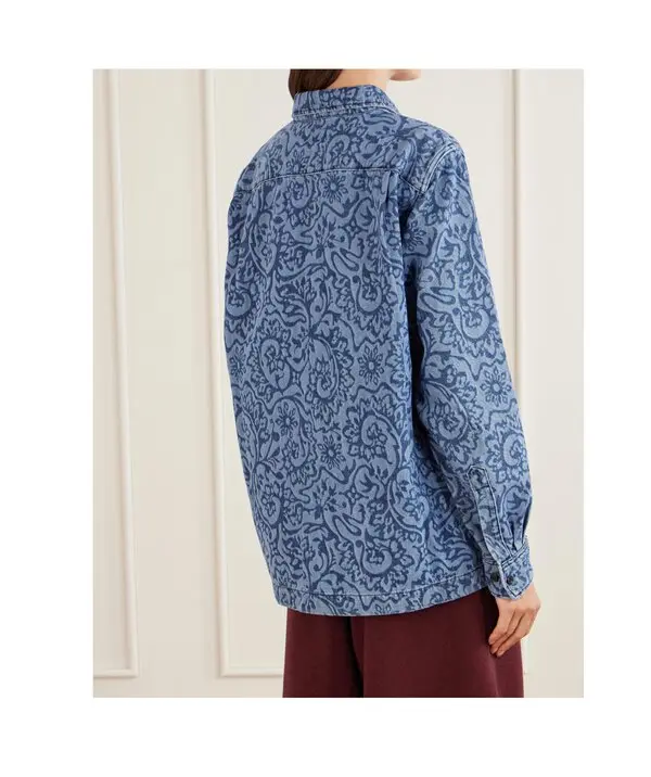 Dries Van Noten Abstract Print Denim Shirt