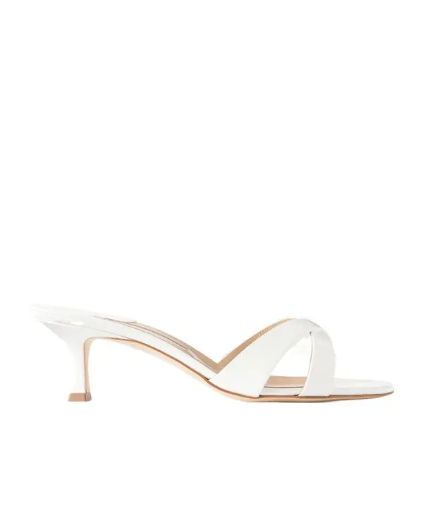 Manolo Blahnik Patent Leather Kitten Heels - White