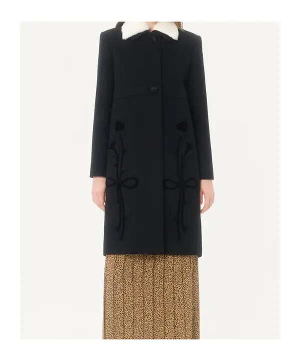 Valentino Garavani Embroidered Draped Coat