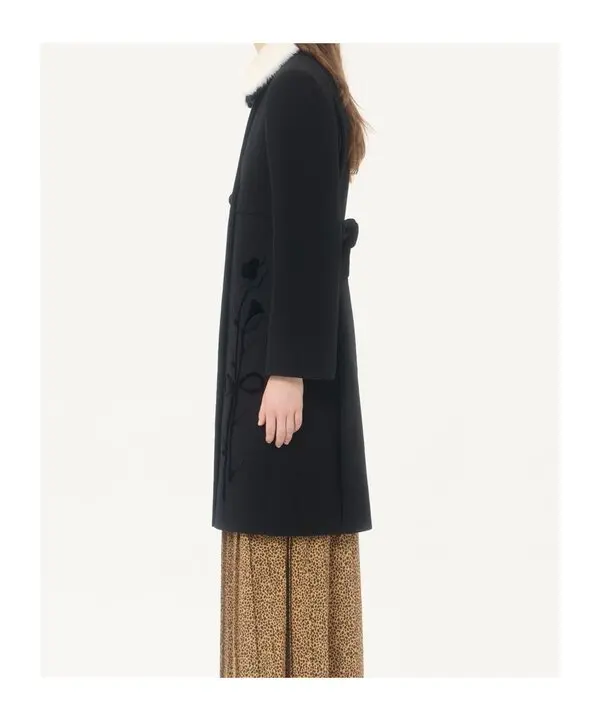 Valentino Garavani Embroidered Draped Coat