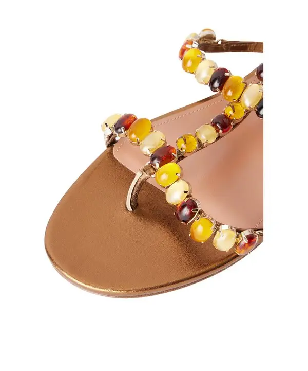 AQUAZZURA Embellished Leather Sandals