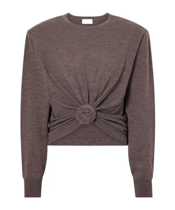 Magda Butrym Knotted Cropped Wool Sweater - No