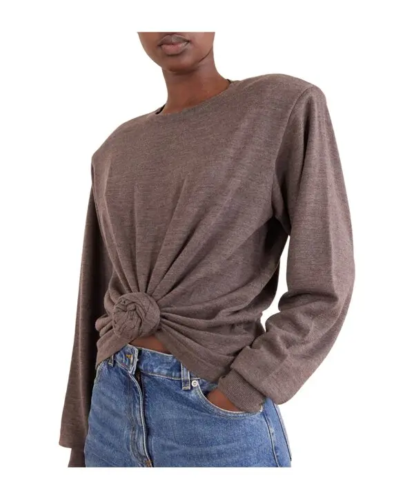 Magda Butrym Knotted Cropped Wool Sweater