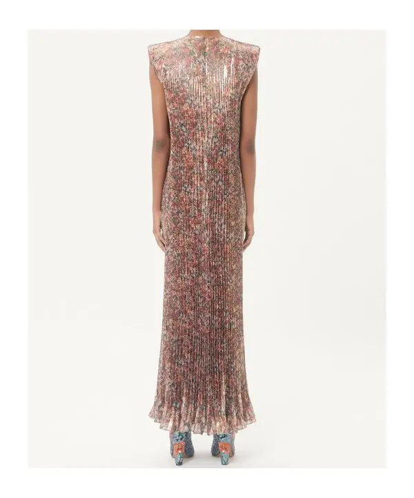 Valentino Garavani Pleated Midi Dress With Patterned Design
