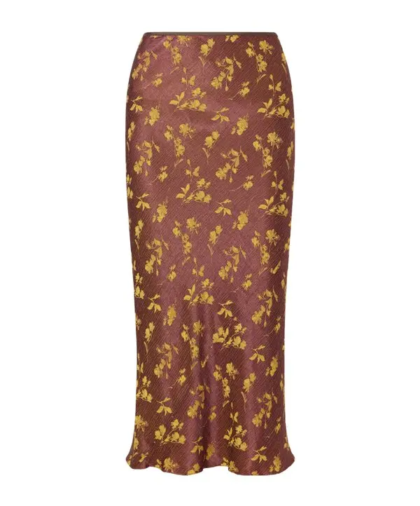 Dries Van Noten Floral-jacquard Cloqué Midi Skirt - Brown