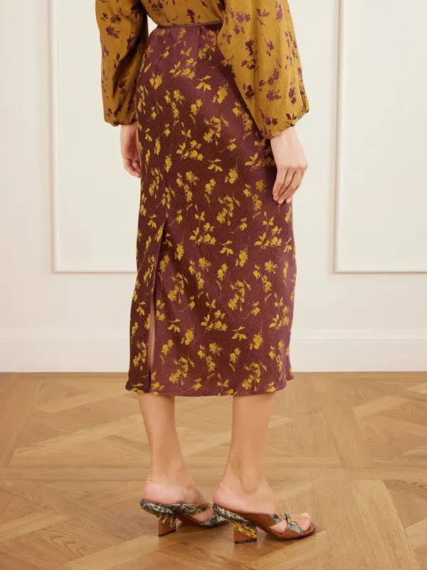 Dries Van Noten Floral-jacquard Cloqué Midi Skirt