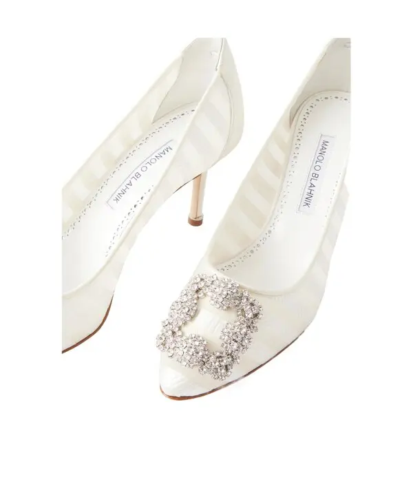 Manolo Blahnik Crystal Embellished Stiletto Pumps