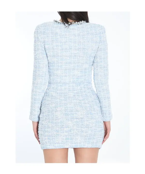 SELF-PORTRAIT Cropped Tweed Blazer