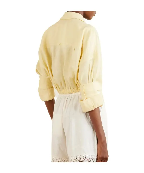 Staud Solid Knotted Linen Shirt