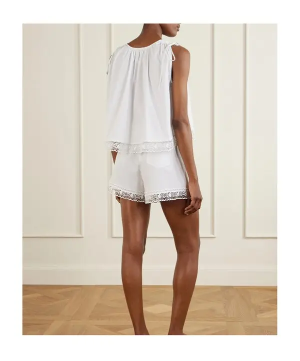 Staud Adolfo Brezza Embroidered Cotton-blend Shorts - No
