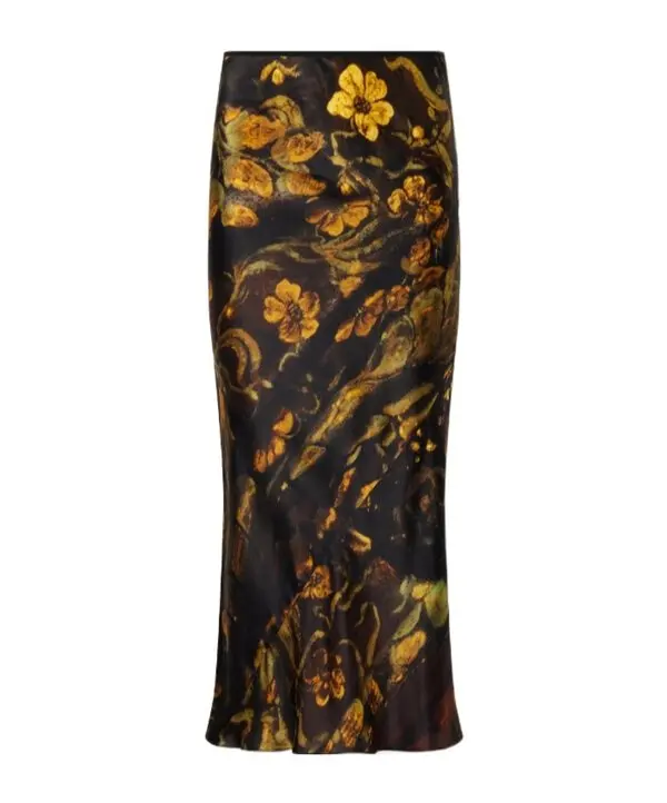 Dries Van Noten Floral Silk Maxi Dress - Black