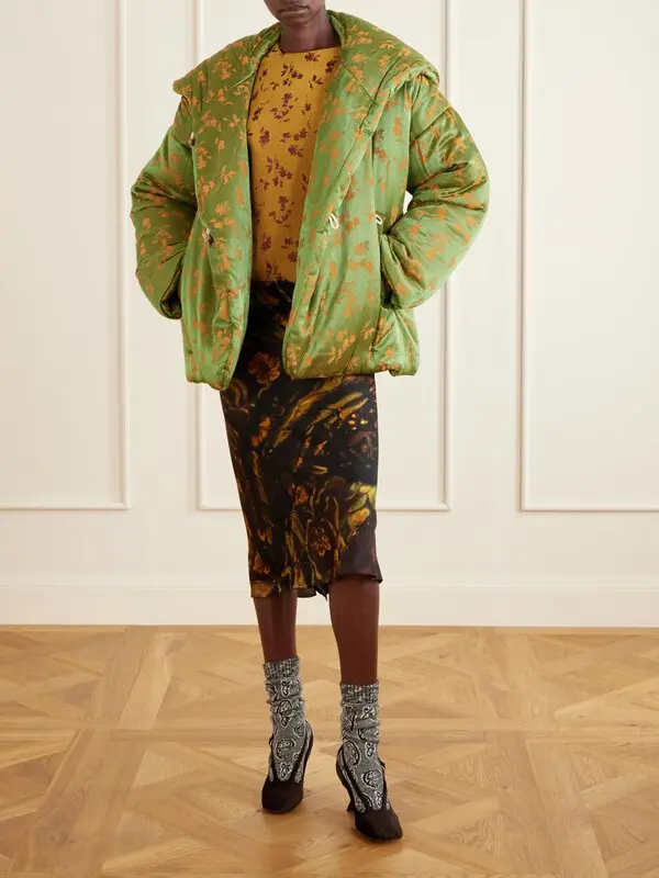 Dries Van Noten Floral Silk Maxi Dress