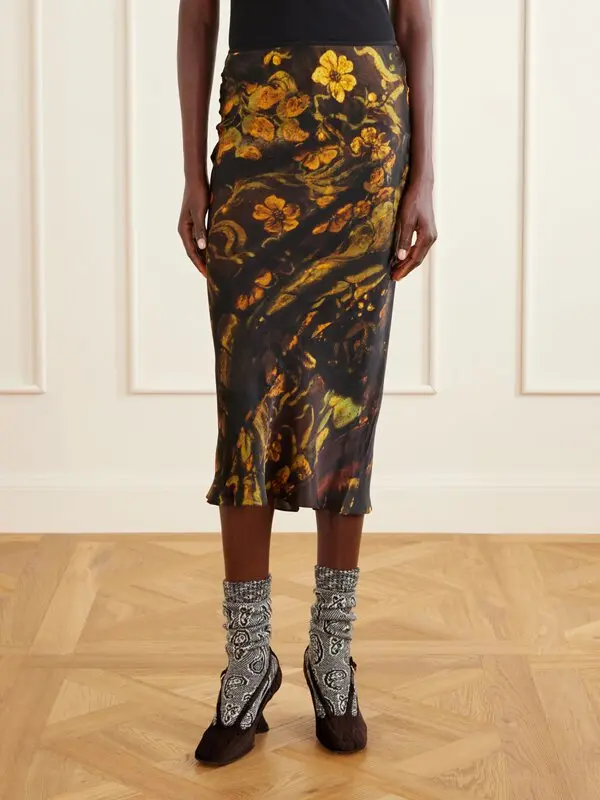 Dries Van Noten Floral Silk Maxi Dress