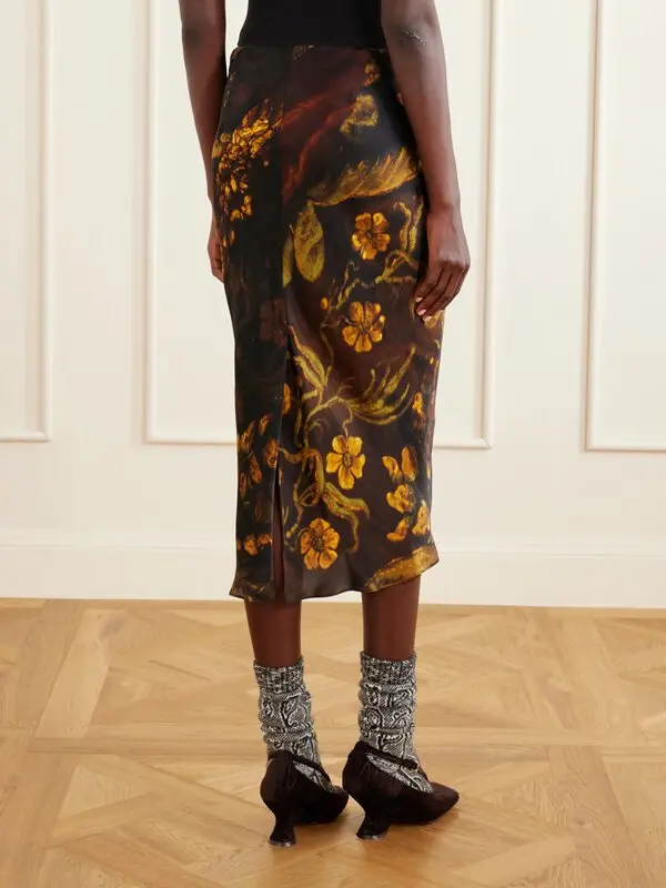 Dries Van Noten Floral Silk Maxi Dress