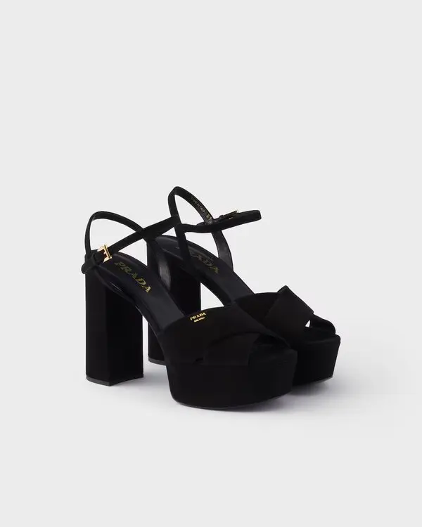 Prada Suede Platform Sandals