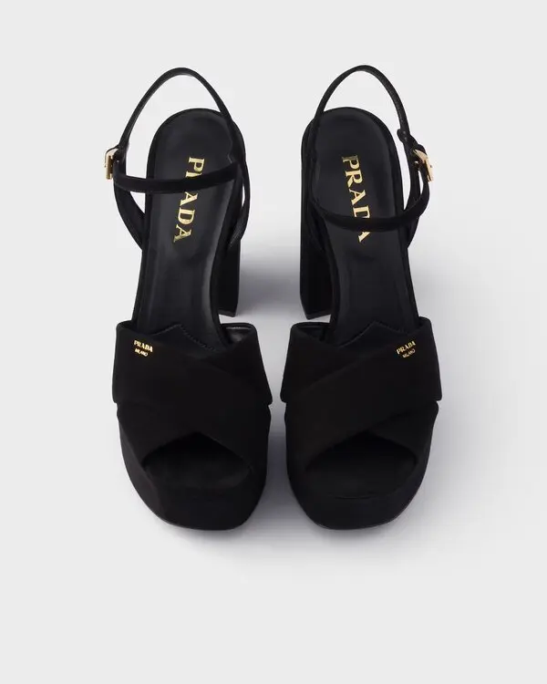 Prada Suede Platform Sandals