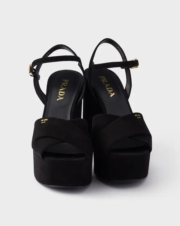 Prada Suede Platform Sandals