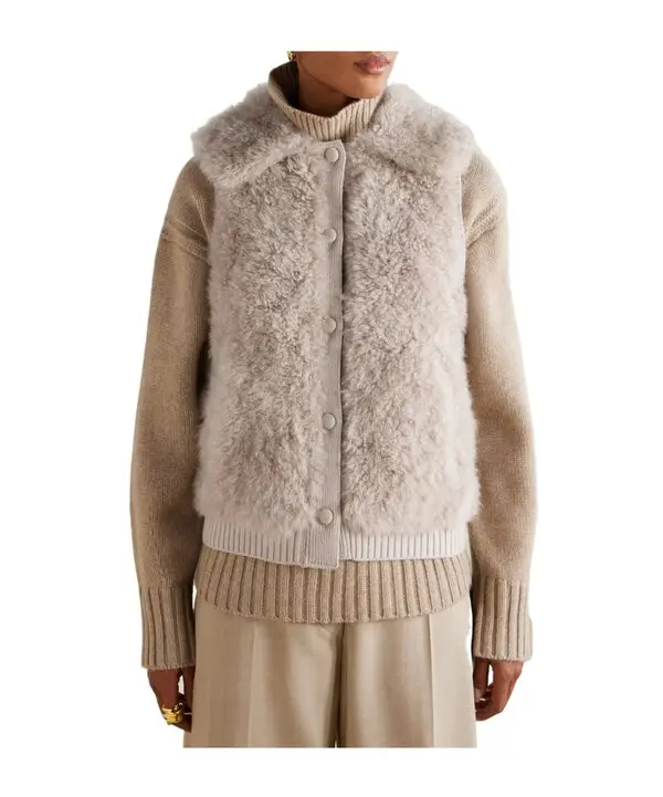 YVES SALOMON Wool-trimmed Shearling Gilet