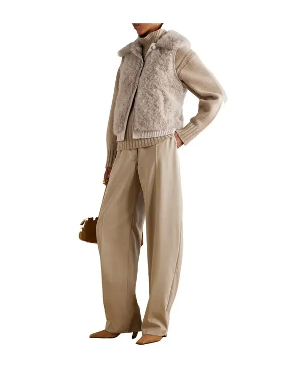 YVES SALOMON Wool-trimmed Shearling Gilet