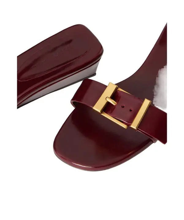 Khaite Smooth Leather Sandals With Buckle Detail