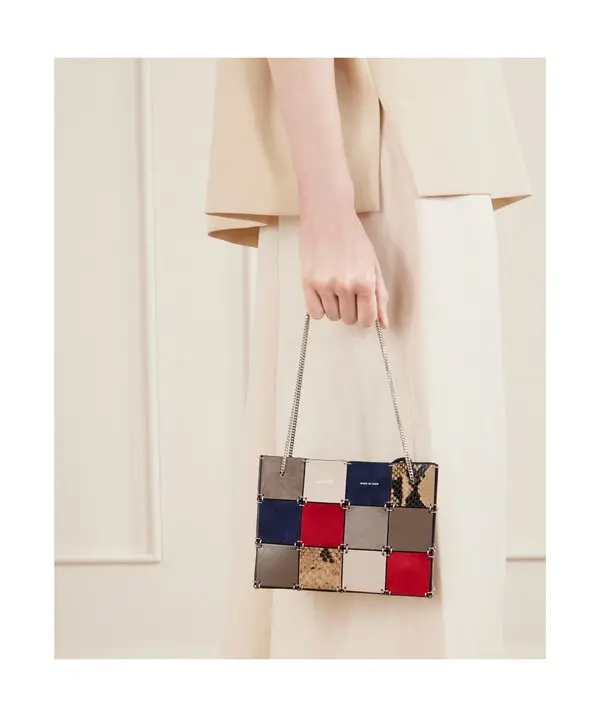 Khaite Patchwork Suede Shoulder Bag