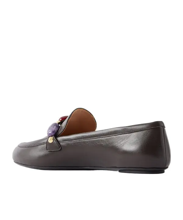 GIANVITO ROSSI Embellished Leather Loafers