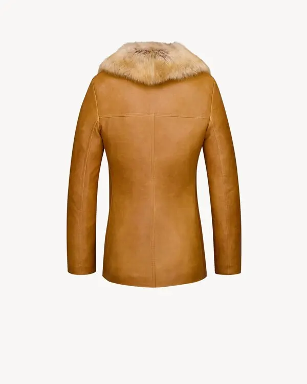 Saint Laurent Lambskin And Shearling Jacket