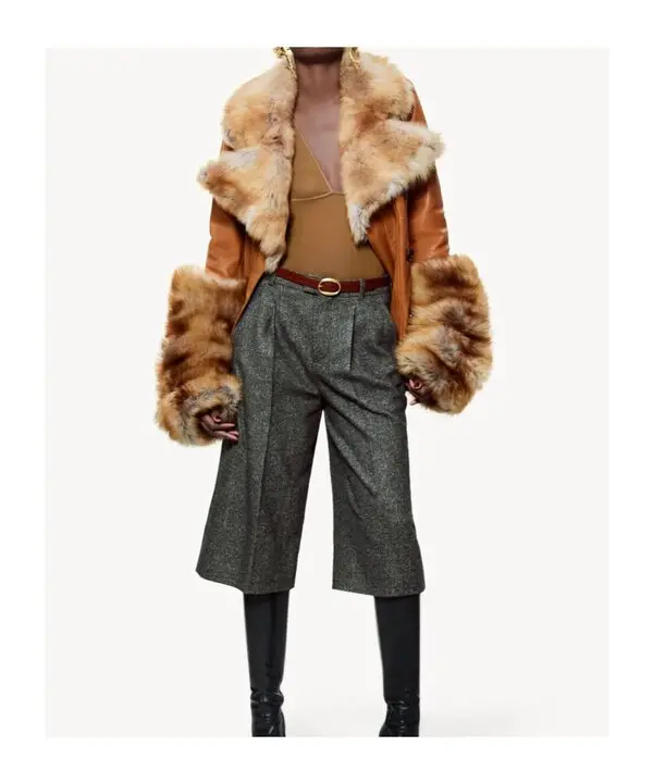 Saint Laurent Lambskin And Shearling Jacket