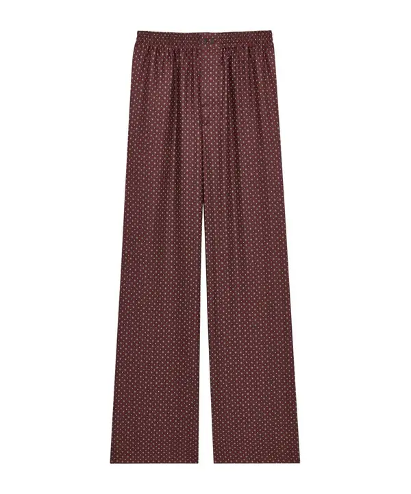 Saint Laurent Pants In Hexagon Silk Twill