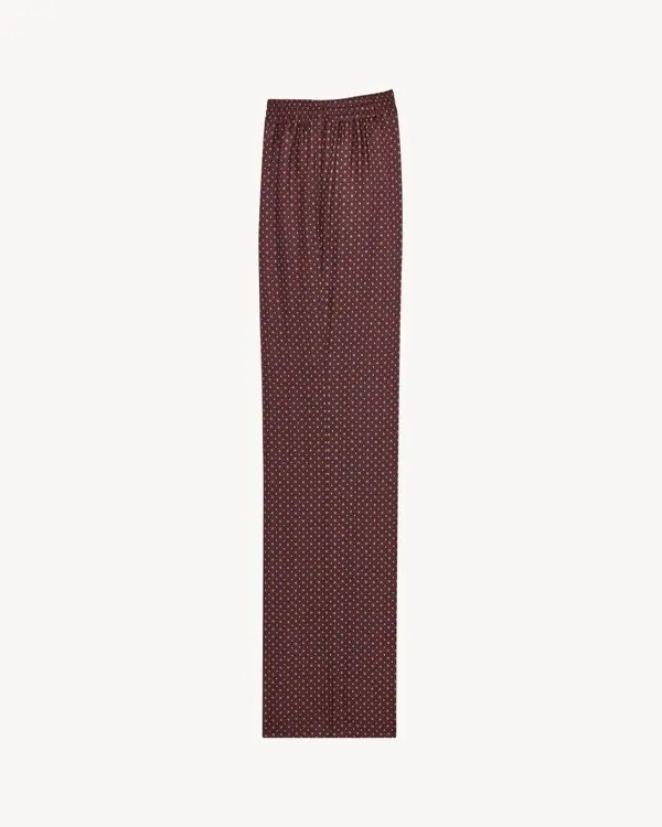 Saint Laurent Pants In Hexagon Silk Twill