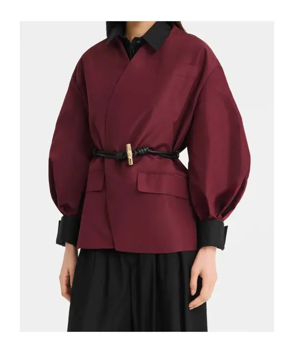 Longchamp Kimono Jacket With Swan Collar