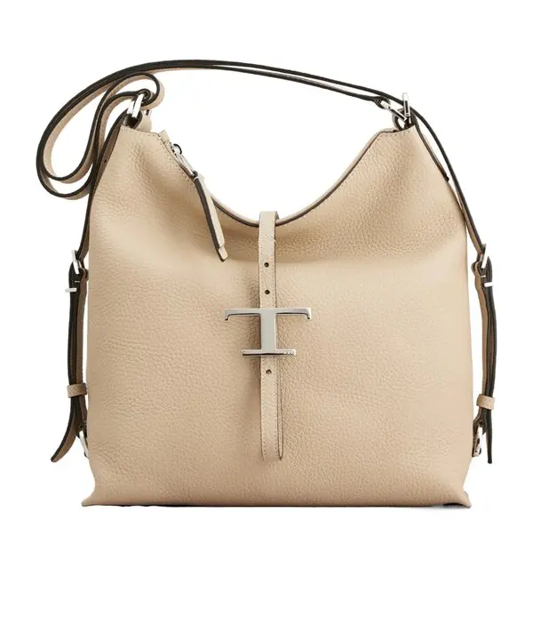 TOD'S Zippered Shoulder Bag - Beige