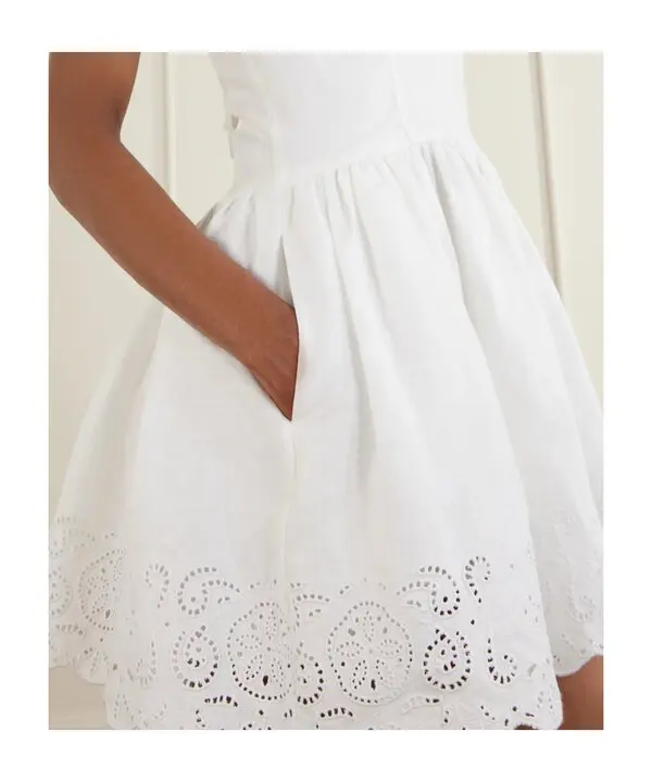 Staud Grazia Halter Neck Pleated Mini Dress