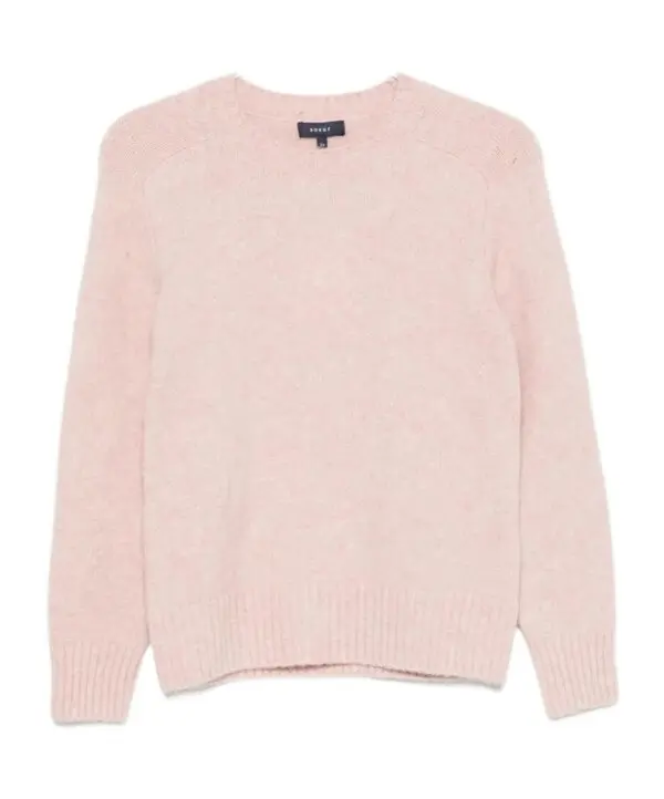 Soeur Ribbed-trim Crew Neck Sweater - Light Rose