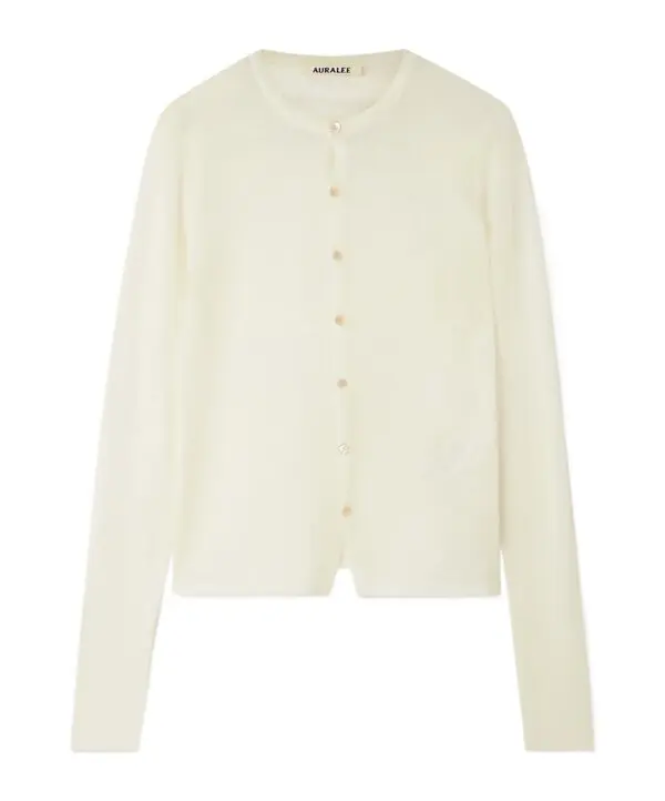 Auralee Buttoned Cardigan - White