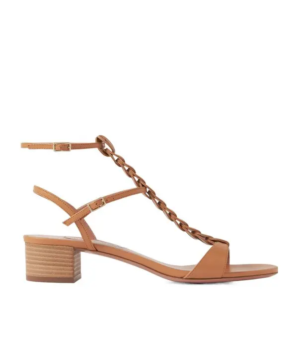 AQUAZZURA Braided Leather Sandals - No