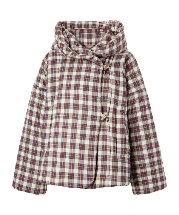 Dries Van Noten Hooded Checked Padded Cotton-flannel Jacket - Gray