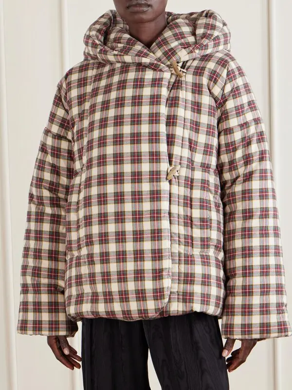 Dries Van Noten Hooded Checked Padded Cotton-flannel Jacket