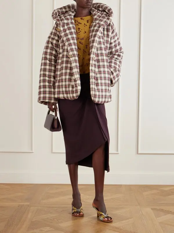 Dries Van Noten Hooded Checked Padded Cotton-flannel Jacket