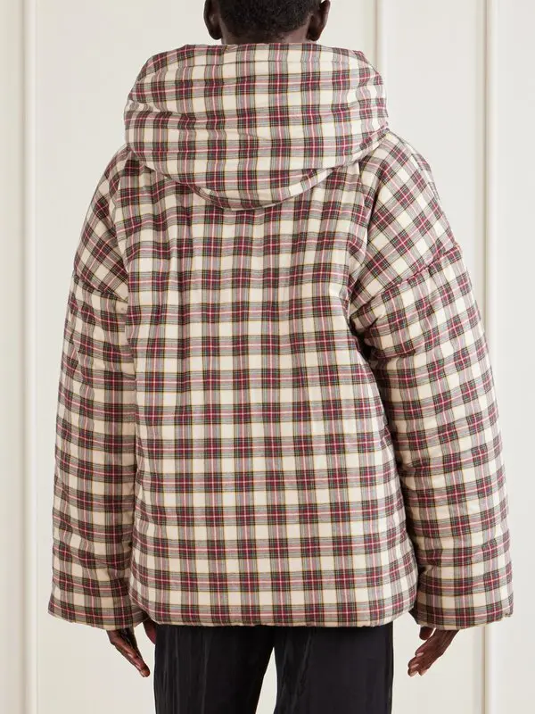 Dries Van Noten Hooded Checked Padded Cotton-flannel Jacket