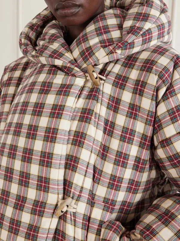 Dries Van Noten Hooded Checked Padded Cotton-flannel Jacket