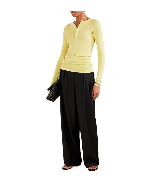 Auralee Ribbed-knit Cotton T-shirt