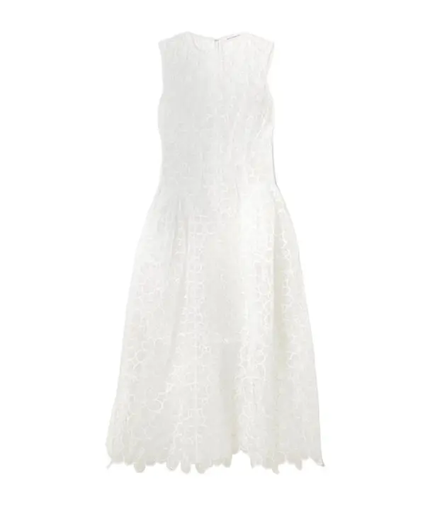 Cecilie Bahnsen Sleeveless Lace Midi Dress - White