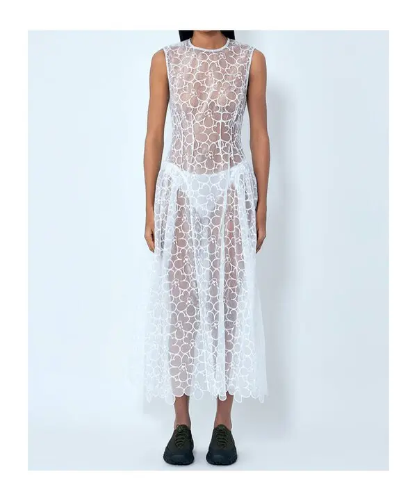 Cecilie Bahnsen Sleeveless Lace Midi Dress