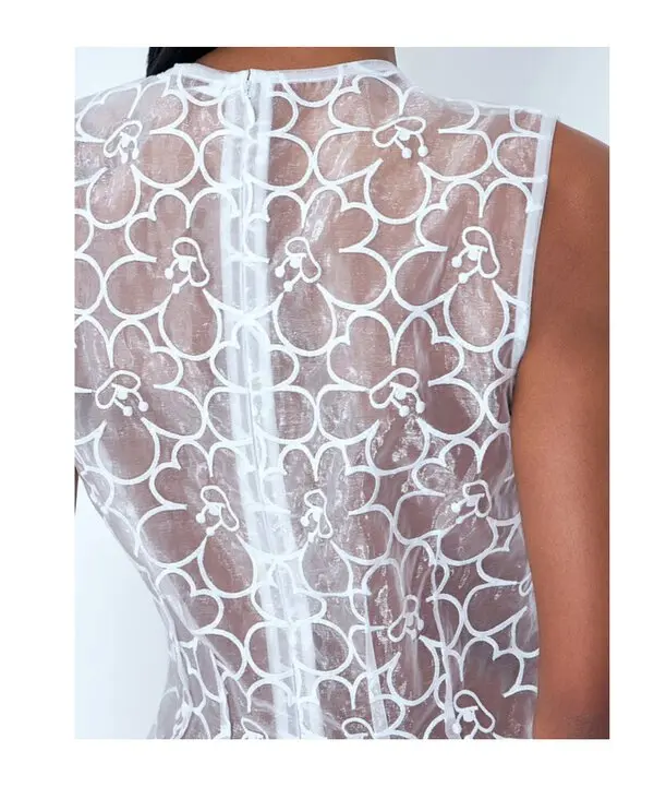 Cecilie Bahnsen Sleeveless Lace Midi Dress