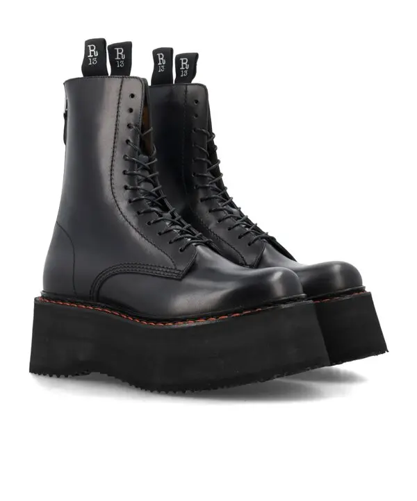 R13 Platform Lace Up Ankle Boots