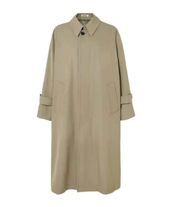 Auralee Wool-gabardine Trench Coat - Nude