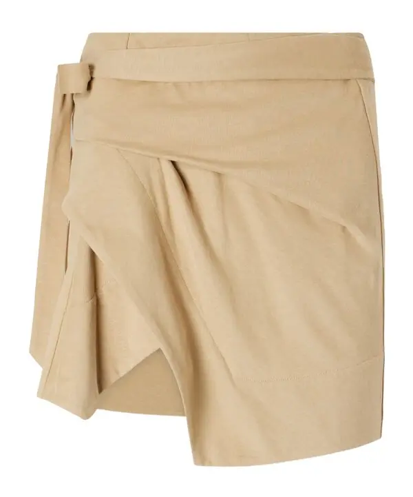 Isabel Marant Étoile Berenice Asymmetrical Pleated Mini Skirt - Beige